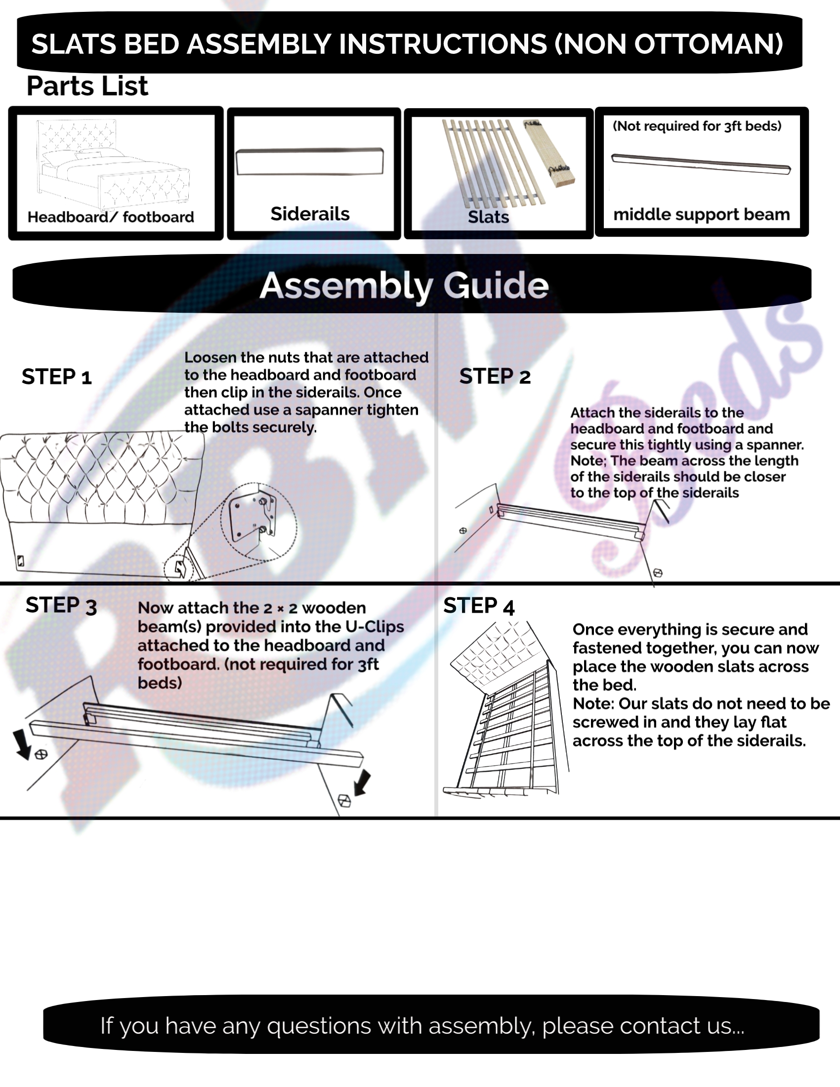 Assembly instruction for All Bed Types - RBM Beds